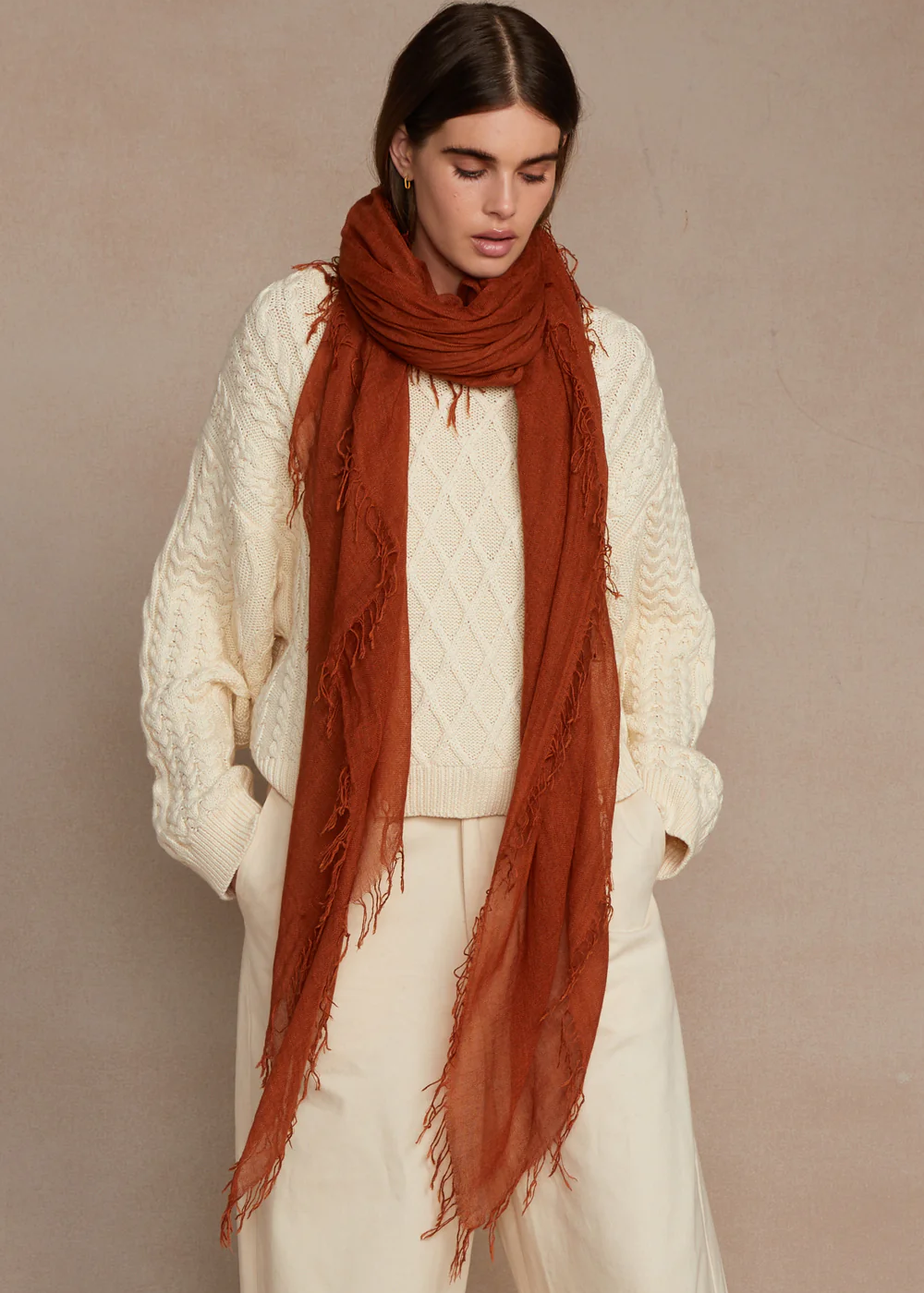 Chan Luu Cashmere Scarf, Gingerbread – Petit and Olson